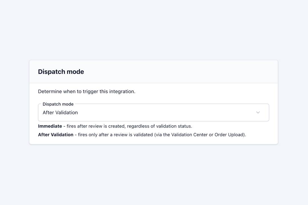 Integration Dispatch Modes