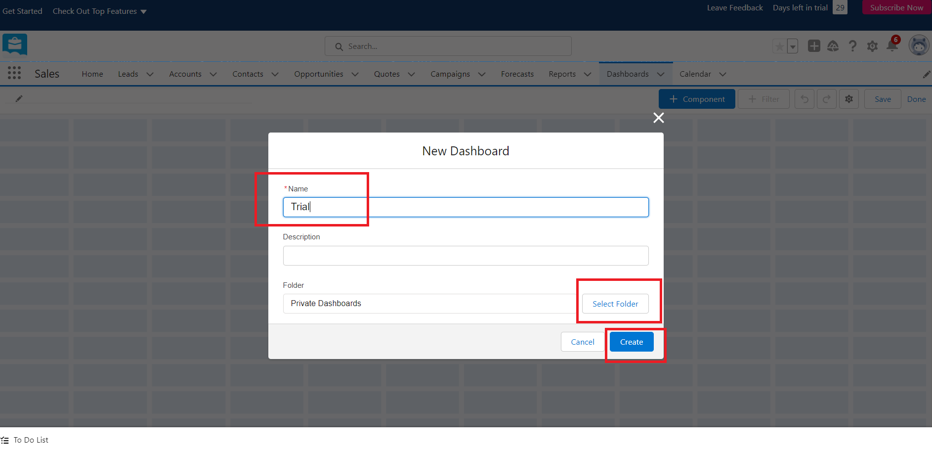 How To Create A Dashboard In Salesforce