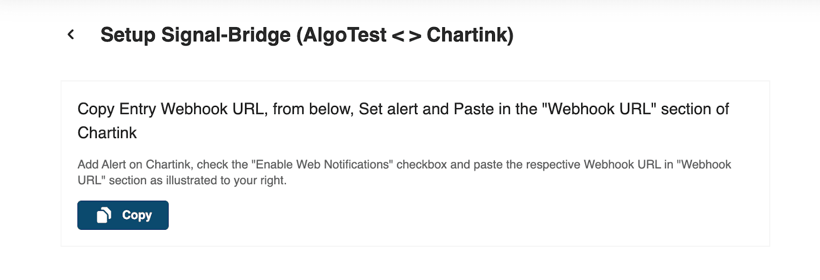 Link the Webhook to Chartink Alerts :some text